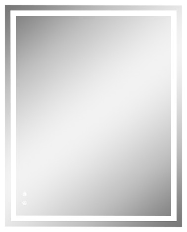 Frameless Rectangle Led Bathroom Mirror, 40x32 - Modern - Bathroom ...
