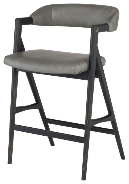 Anita Dove Leather Counter Stool - Midcentury - Bar Stools And Counter ...