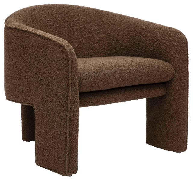Marla Chocolate Brown Boucle Accent Chair Brown - Transitional ...