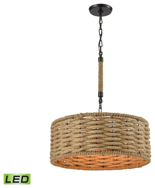 Coastal 3-Light Chandelier, Oil Rubbed Bronze Finish - Beach Style ...