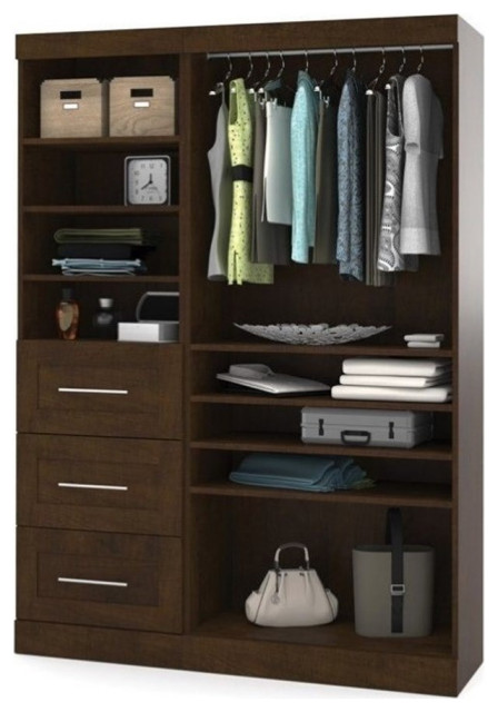 Bestar Pur 61W Closet Organizer System in White - Engineered Wood ...