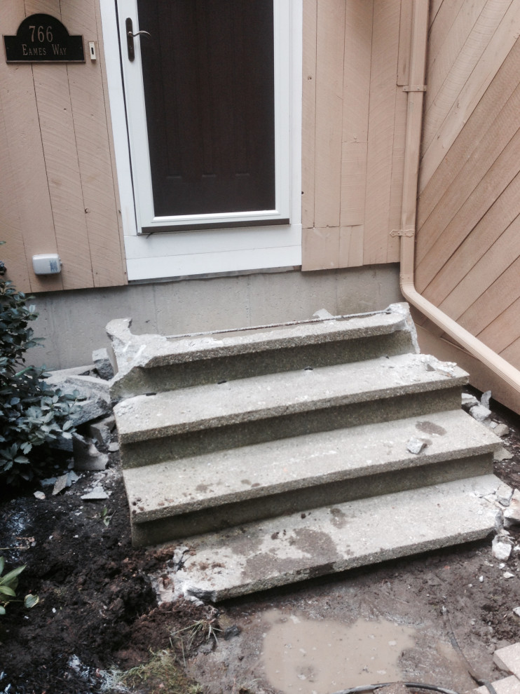 Granite Steps with Concrete Frost Footing - Contemporary - Entrance ...