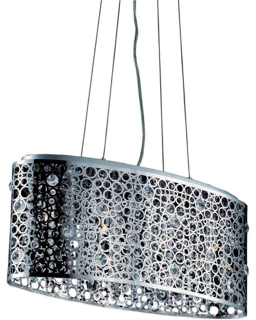 Elegant Lighting Soho Hanging Fixture, 26"x9.5"x11", Chrome ...
