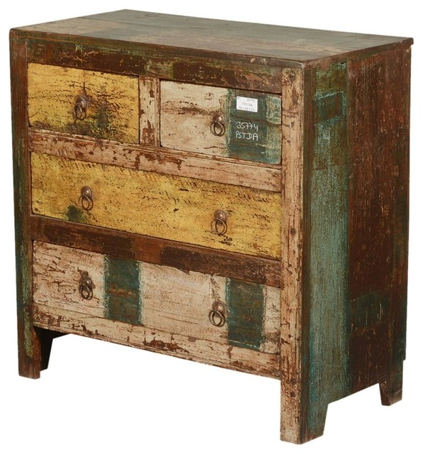 New Memories Rustic Reclaimed Wood Flat Front 4 Drawer Dresser - Rustic ...