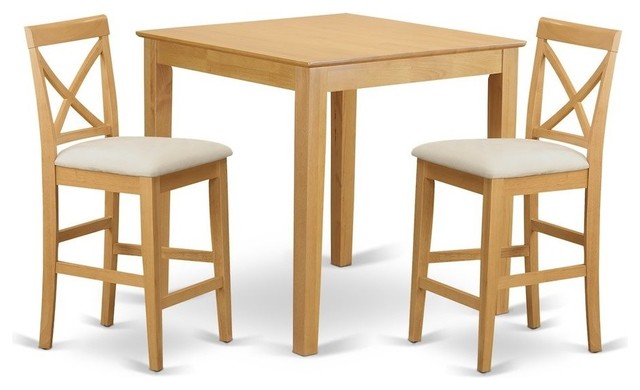 3-Piece Counter Height Table Set, Pub Table And 2 Kitchen Counter ...