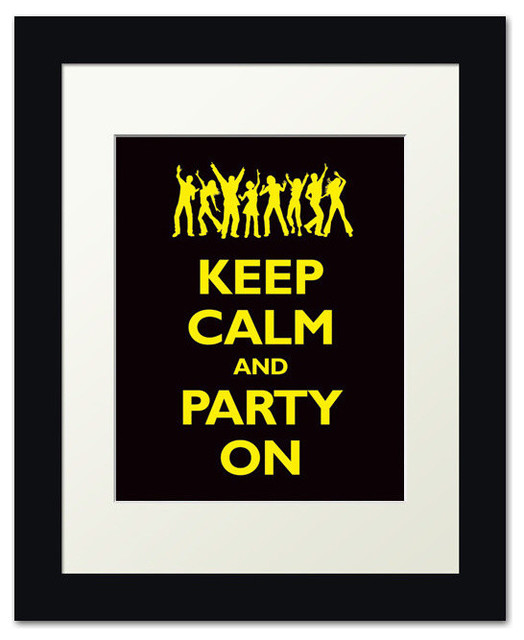 Keep Calm and Party On, archival print (avacado halftone ...