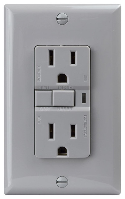 Cooper Wiring VGF15GY-L ShockSentry 125-Volt Duplex GFCI Receptacle ...