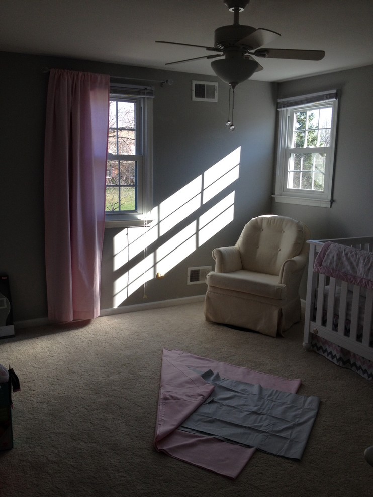 Drapery Help for two different sized windows in nursery.