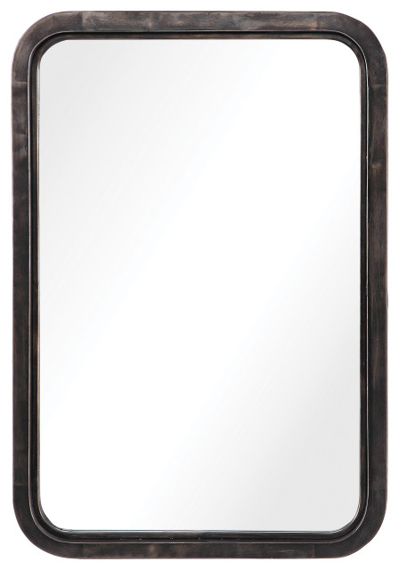 33" Industrial Bronze Metal Mirror - Industrial - Wall Mirrors - by ...