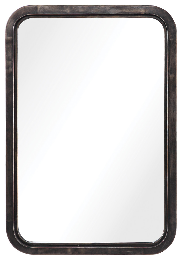 33" Industrial Bronze Metal Mirror - Industrial - Wall Mirrors - by ...