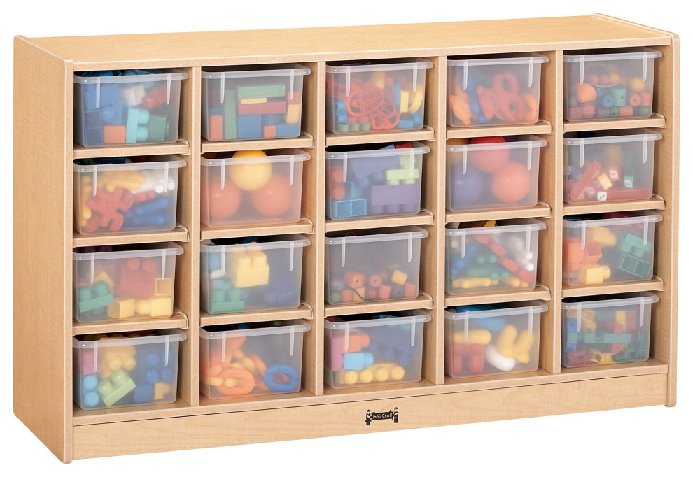 MapleWave 20 Cubbie-Tray Mobile Storage - with Clear Trays ...