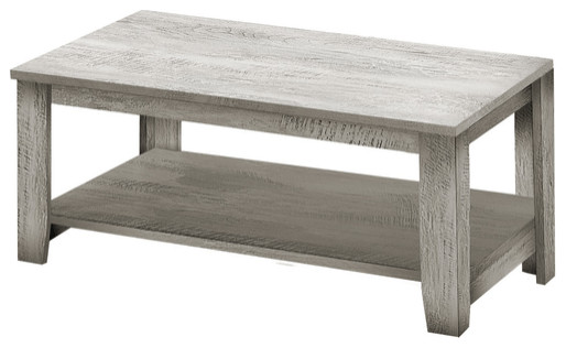 Set Of Three 42" Gray Rectangular Coffee Table With Three Shelves ...