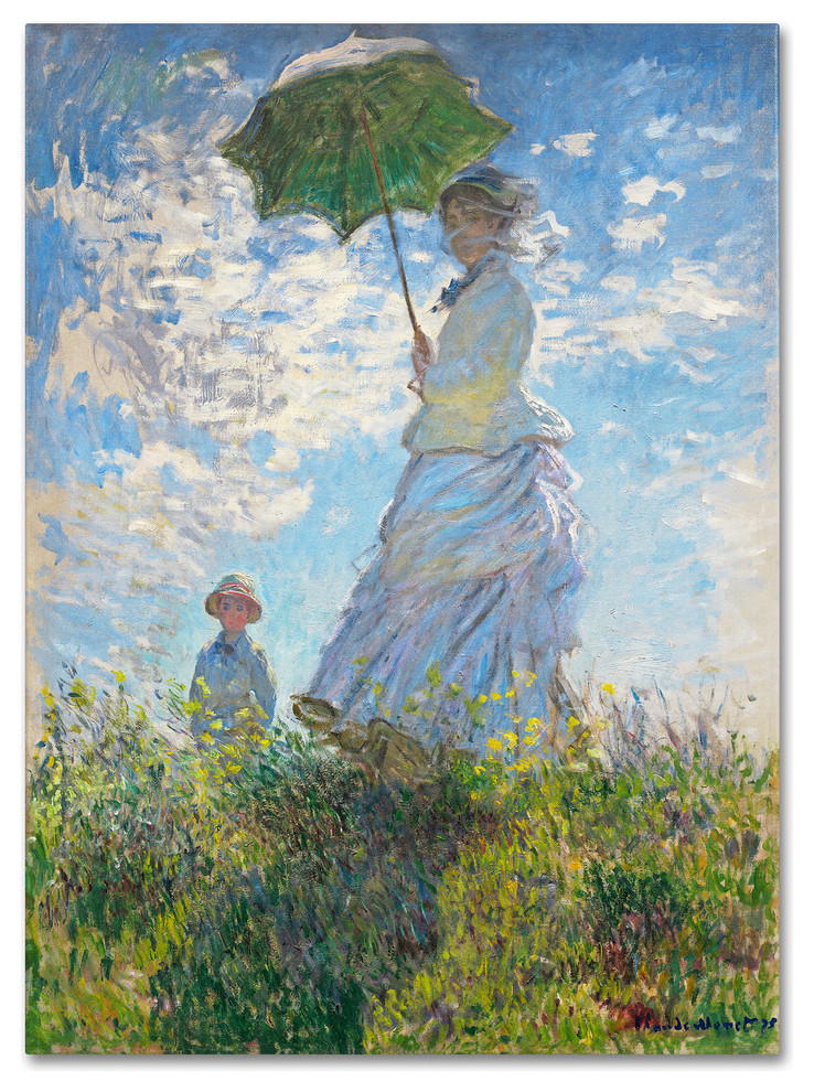 'Woman With a Parasol, 1875' Canvas Art by Claude Monet, 18" x 24 ...