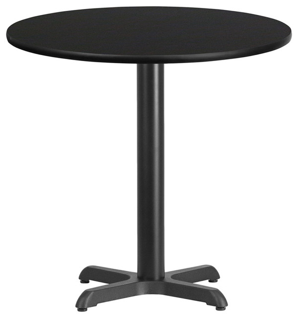 Round Black Table Top XU-RD-30-BLKTB-T2222-GG, Table Height ...