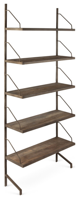 Mur 5-Shelf Iron & Reclaimed Elm Etagere - Industrial - Display And ...