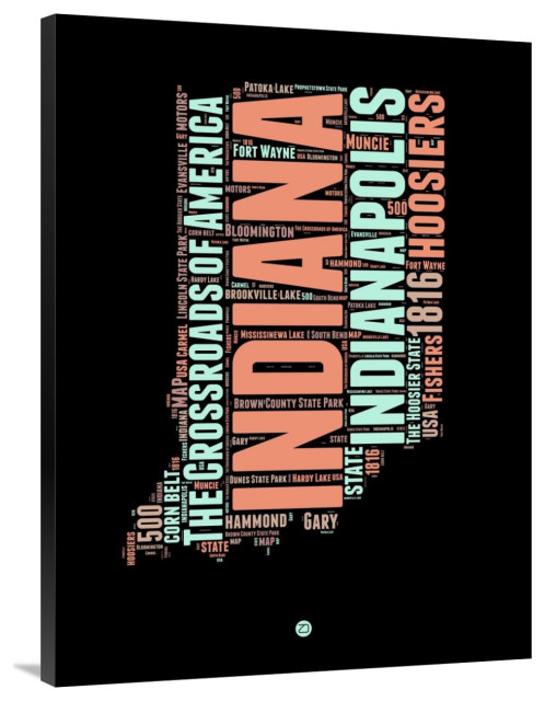 "Indiana Word Cloud 1" Fine Art Print, 30" x 40" - Modern - Prints And ...