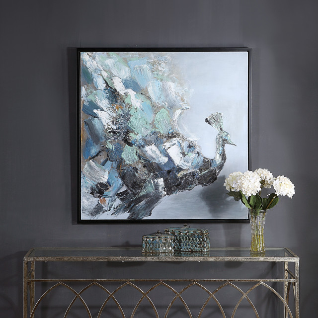 Uttermost Peacock Abstract Art - Contemporary - Paintings - by Lighting ...