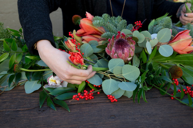 Make a Wild, Organic Floral Table Garland for a Holiday Dinner Party