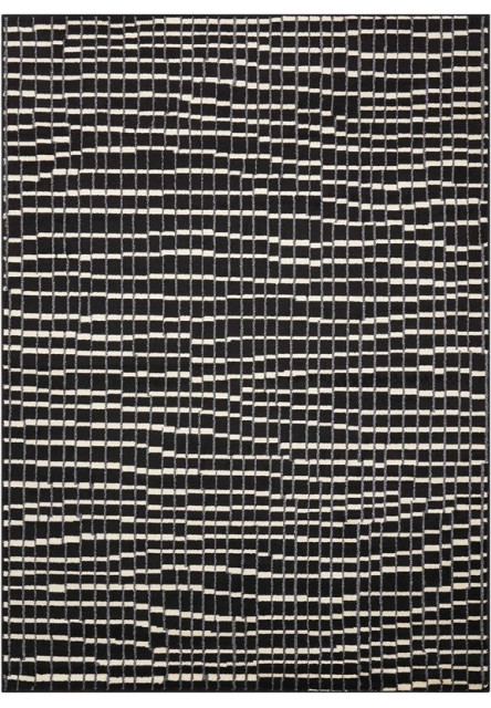 Nourison Studio Black Area Rug 5'3"x7'3", 5'3" x 7'3" - Contemporary ...