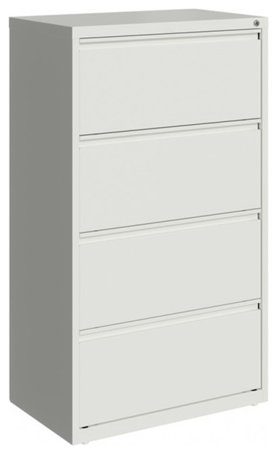UrbanPro 30" 4-Drawer Modern Metal Lateral File Cabinet in White ...