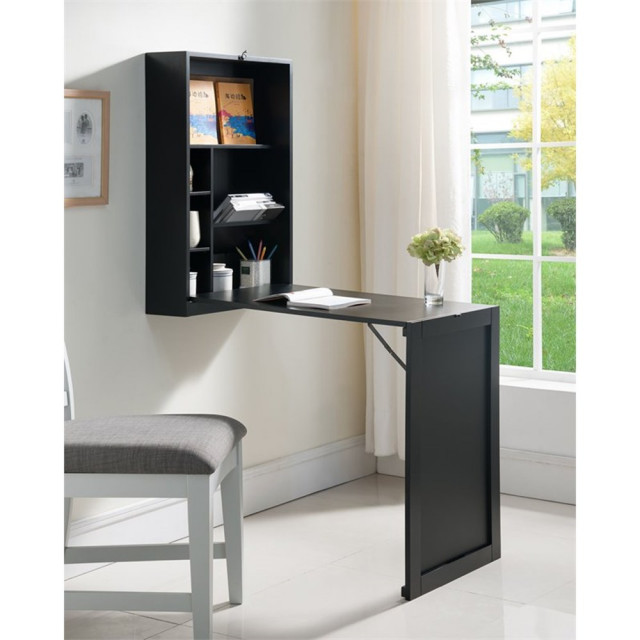 IN Room Furniture Designs Modern Wood Drop Down Wall-Mounted Desk in ...