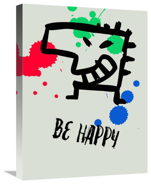"Be Happy Poster 1" Fine Art Print, 18" x 24" - Modern - Prints And ...