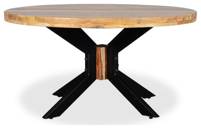 ROOT Mango Wood Round Coffee Table - Industrial - Coffee Tables - by ...