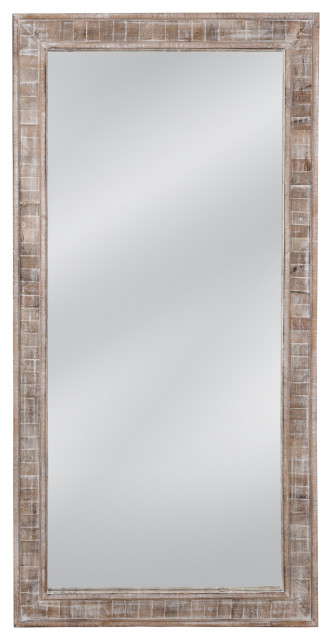 White Washed Rustic Wood Floor Mirror - Rustic - Floor Mirrors - by ...