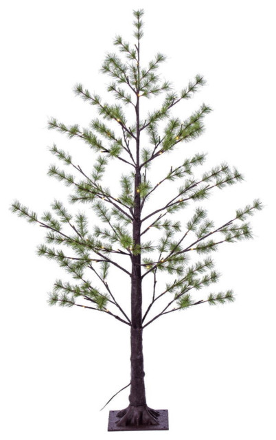 4' Green Mini Pine Twig Tree LED 72Ww - Contemporary - Artificial ...