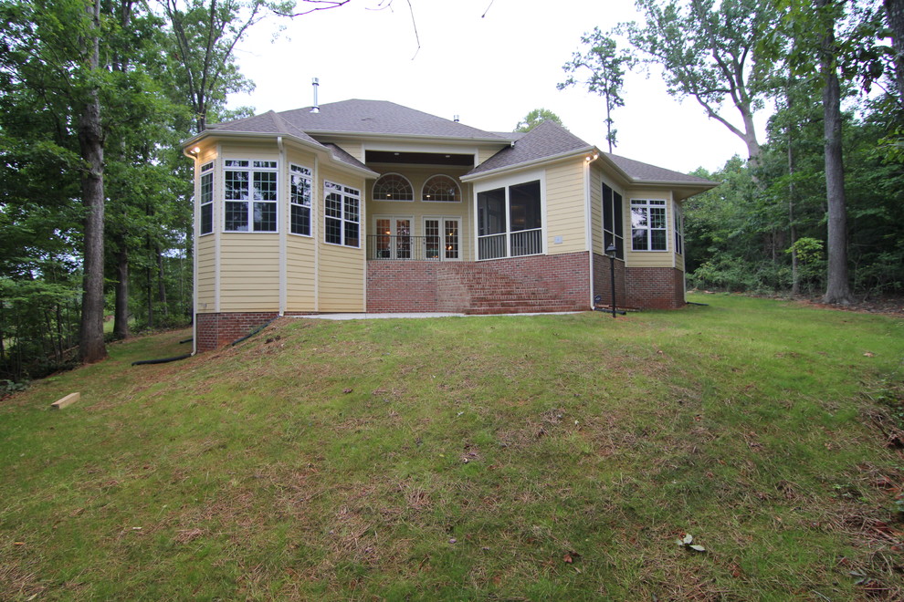 One story custom home exterior - Transitional - Raleigh - by Stanton ...