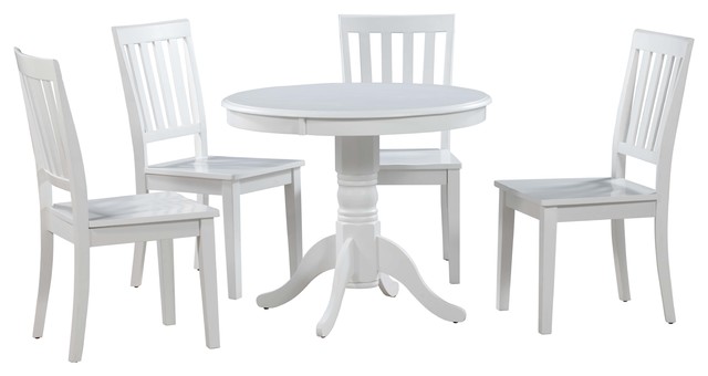 5-Piece Brookline Dinette Dining Room Table Set , White - Traditional ...