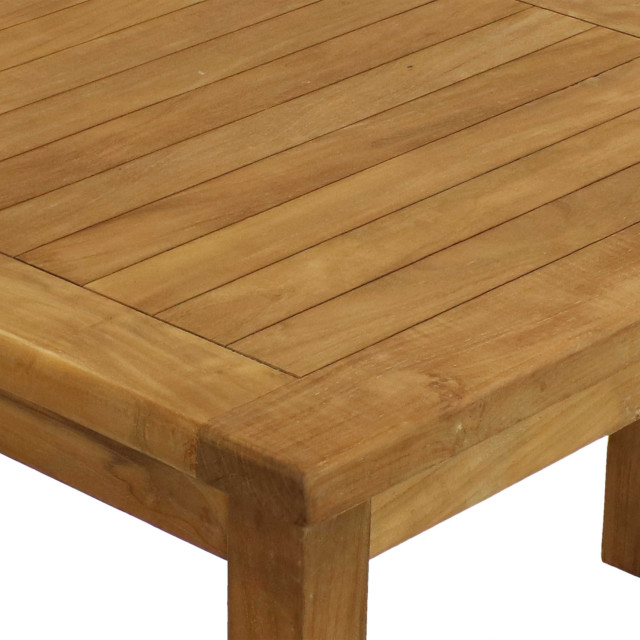 Sunnydaze Teak Outdoor Rectangular Dining Table, Stain, 47 ...