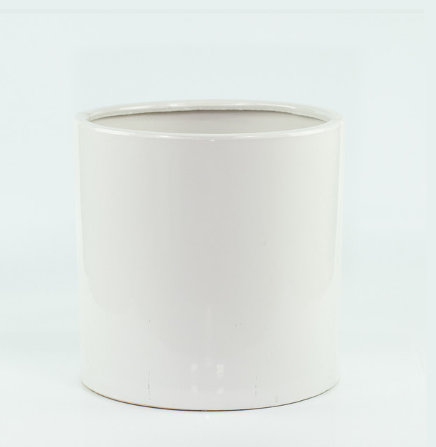 Extra Large Ceramic Pot 13'' White - Contemporary - Outdoor Pots And ...