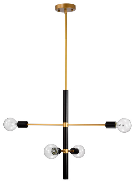 Warehouse of Tiffany's MD30/4 Allisa 26", 4 Light, Matte Black and Gold ...