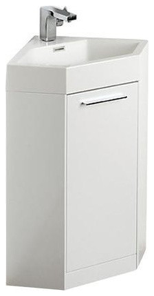 Fresca Coda 18" White Modern Corner Bathroom Vanity - Modern - Bathroom ...