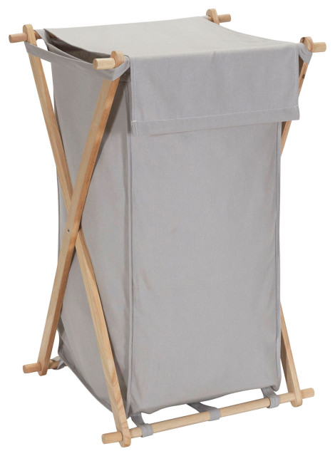 X-Frame Wood Laundry Hamper - Transitional - Hampers - by Household ...