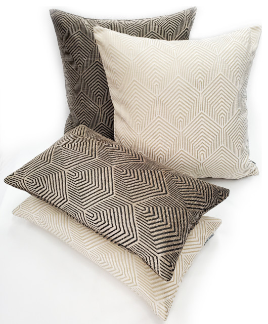 Sahara Cream and Gold Textured Throw Pillow 20x20, with Polyfill Insert ...