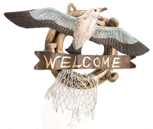 Seagull and Porthole Welcome Sign - Beach Style - Novelty Signs - by ...