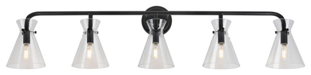 Beaker 5 Light Bathroom Vanity Light in Black - Transitional - Bathroom ...