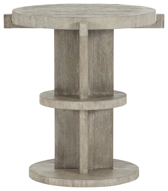 Bernhardt Foundations Round Side Table, Light Shale Finish, 20"W x 20"D x 21"H - Farmhouse ...