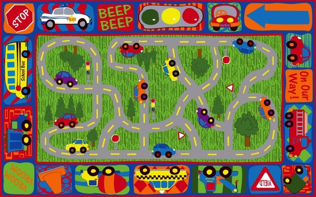 Driving! Road Rug, 76" X 12 - Contemporary - Kids Rugs - by KidCarpet ...