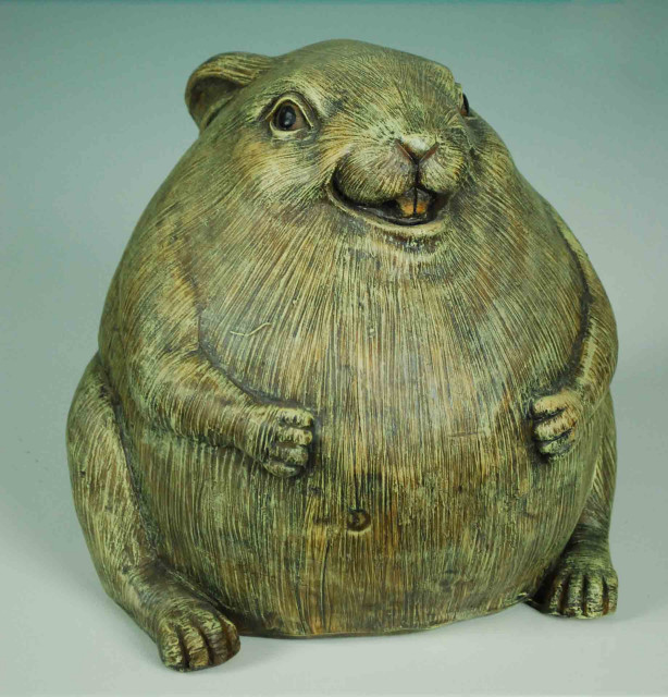 8" Polyresin Chubby Rabbit - Farmhouse - Garden Statues And Yard Art ...