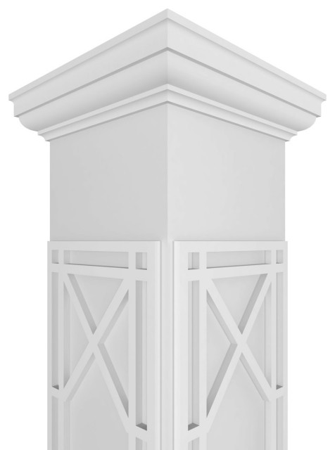Craftsman Classic Square Non-Tapered Art Deco Fretwork Column, 8"Wx8'H ...