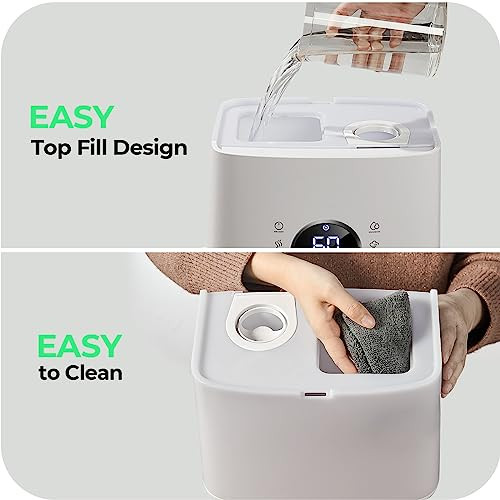 Humidifiers for Bedroom Large Room, 6.5L Top-Fill Warm & Cool 360 ...