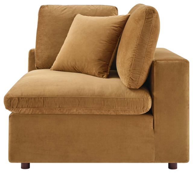 Sectional Sofa Set, Velvet, Brown, Modern, Living Lounge Hotel Lobby ...