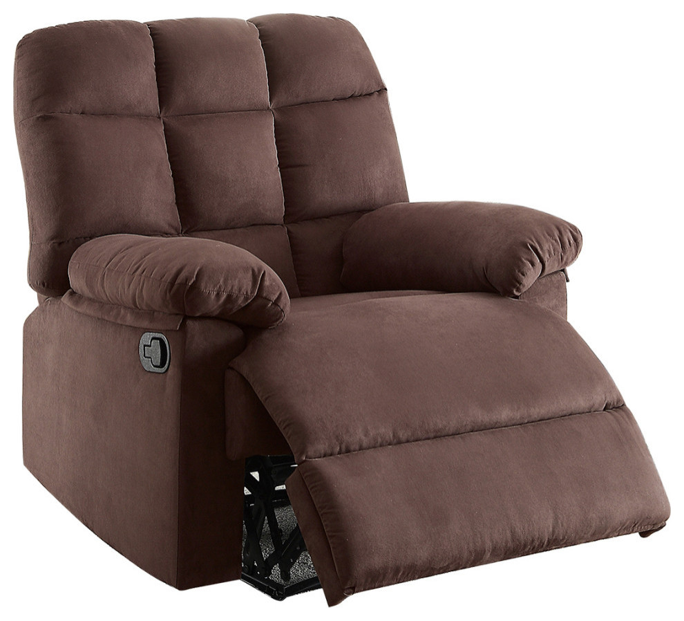Microfiber Recliner Chair, Chocolate - Transitional - Recliner Chairs ...