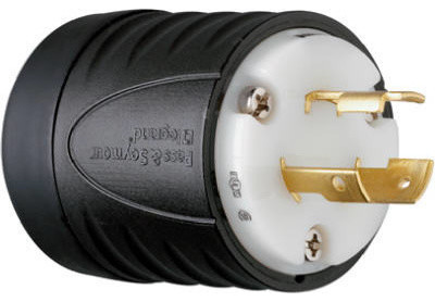 Pass & Seymour Turnlok Plug, 20A, 125V, Black & White - Transitional ...