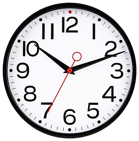 Wall Clock, 9" Modern Wall Clocks, Quality Quartz Silent - Transitional ...