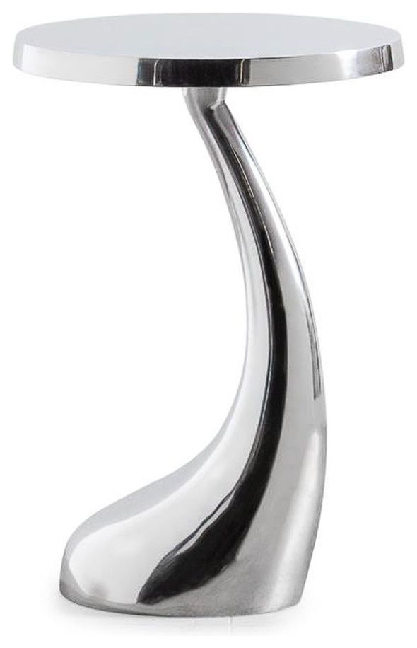 Torre & Tagus Teardrop Aluminum Slim 14.5" Side Table - Contemporary ...