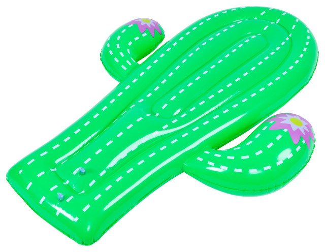 Inflatable Green Jumbo Cactus Shaped Swimming Pool Mattress Float 70.5 ...